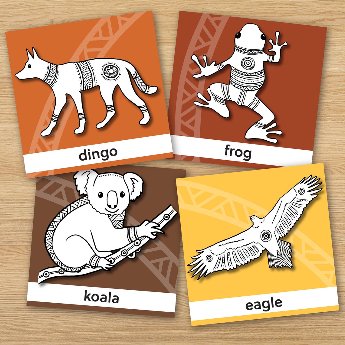 Australian Aboriginal Animal Cards | Digital Download | Printables - Etsy