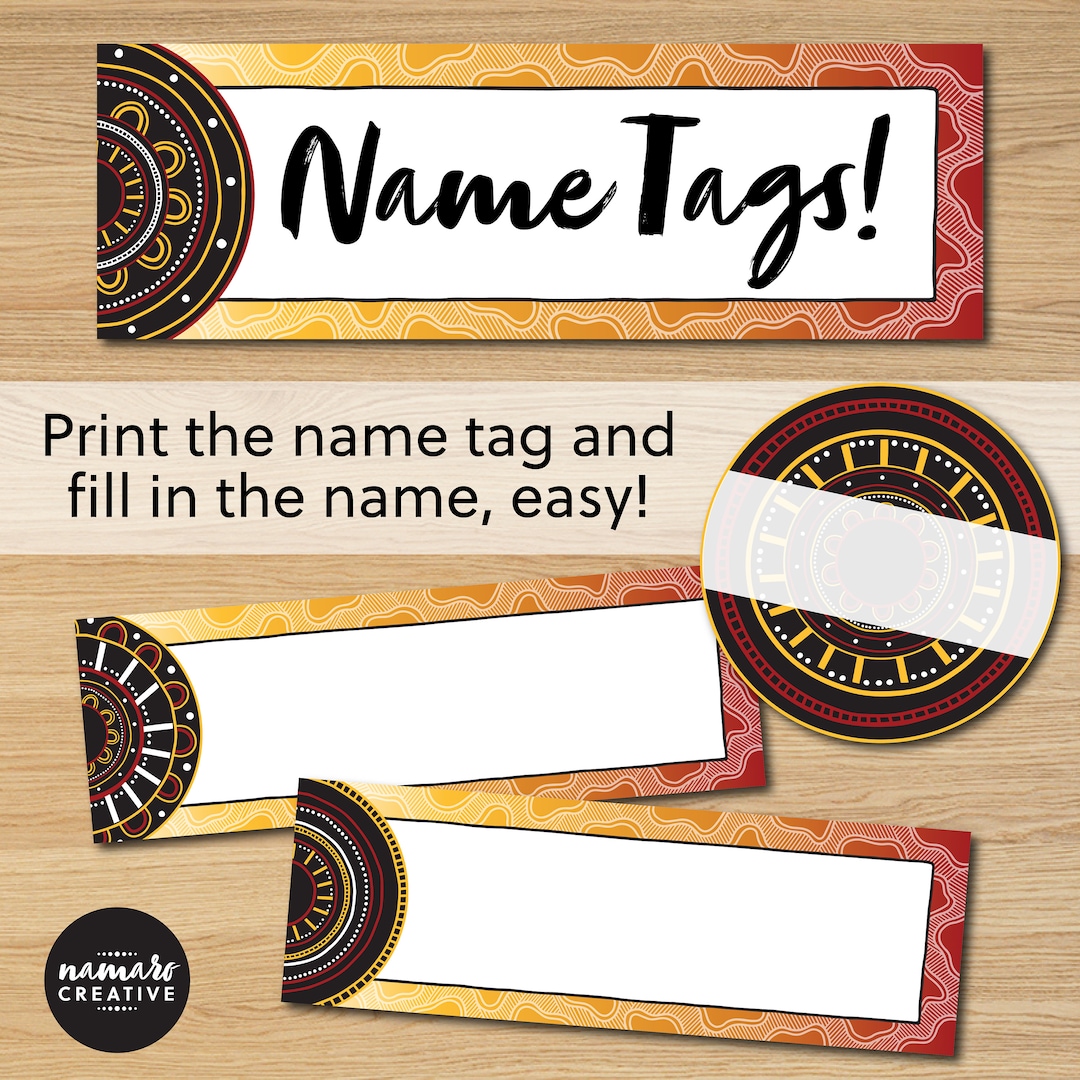 Australian Aboriginal Name Tags Digital Download Printables Full Set ...