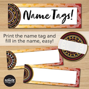 Australian Aboriginal Name Tags | Digital Download | Printables | Full ...