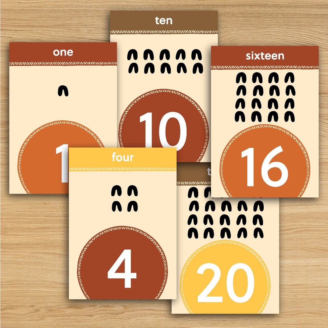 Australian Aboriginal Number Cards Digital Download - Etsy Australia