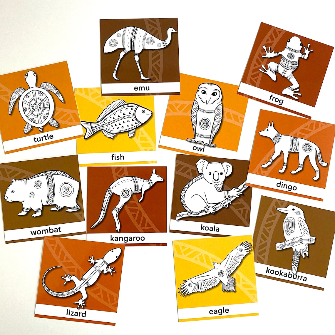 Australian Aboriginal Animal Cards Digital Download Printables - Etsy