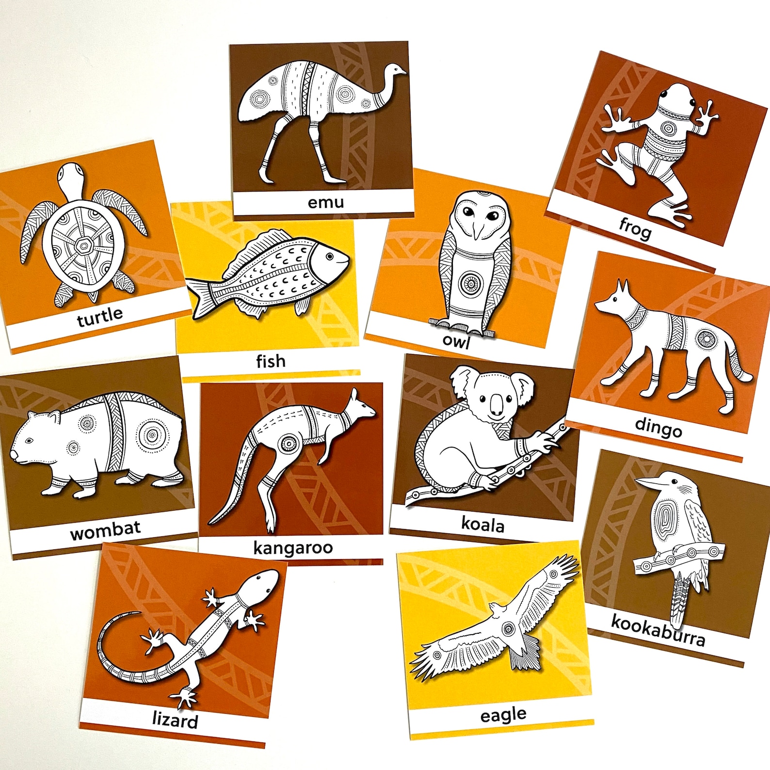 Australian Aboriginal Animal Cards | Digital Download | Printables - Etsy