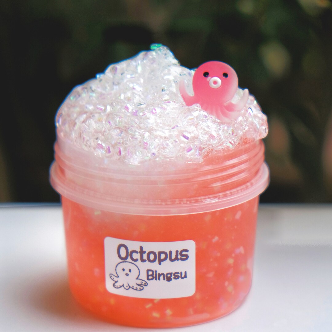 Icy Bingsu Slime Ice Orange Red Clear octopus Bingsu Slime Uk Slimeshop ...