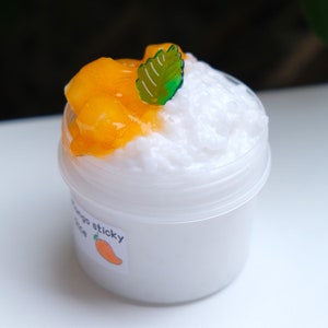 Mango Sticky Rice Slime With Leaf Charm, Sticky Rice and Jellycube Uk ...