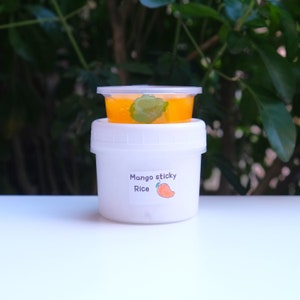 Mango Sticky Rice Slime With Leaf Charm, Sticky Rice and Jellycube Uk ...
