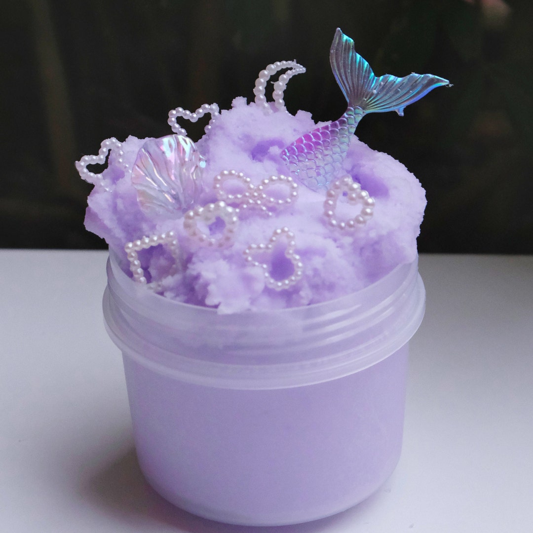 Lilac Mermaid Snow Slime With Mermaid Charm, Very Fluffy Uk Slimeshop ...