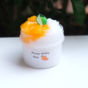 Mango Sticky Rice Slime With Leaf Charm, Sticky Rice and Jellycube Uk ...