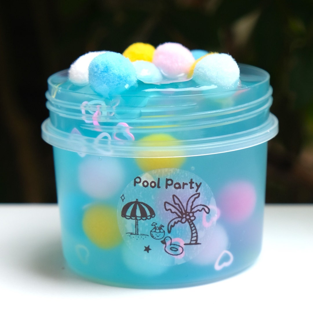 Pool Party Water Slime With Giant Beach Balls - Uk Slimeshop-handmade ...