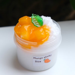 Mango Sticky Rice Slime With Leaf Charm, Sticky Rice and Jellycube Uk ...