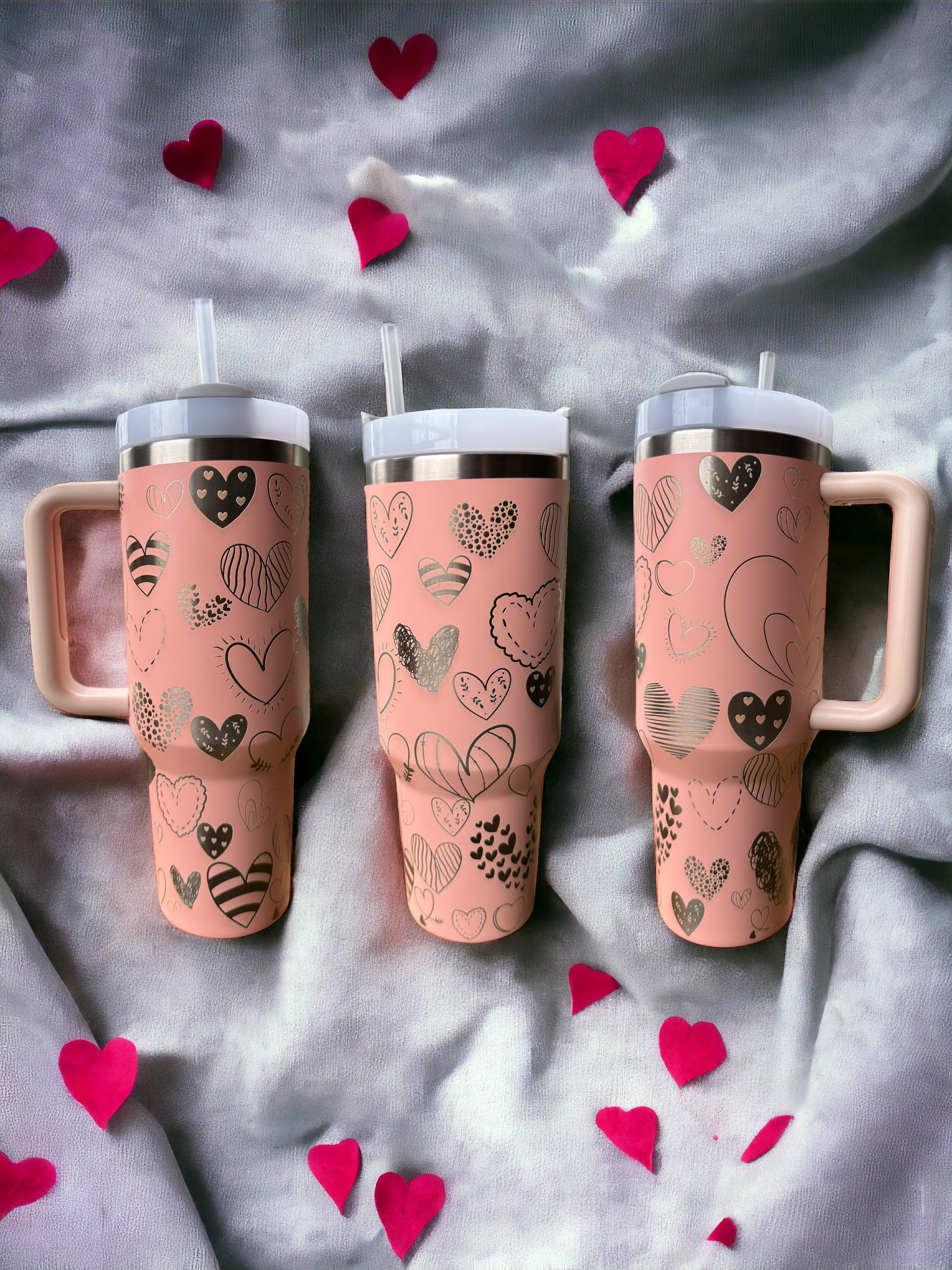 Valentine Hearts Stanley Tumbler Wrap SVG - 30oz & 40oz Full Wrap for ...