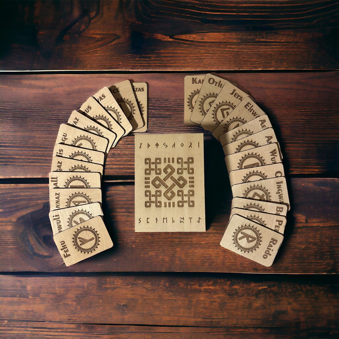 Handcrafted Elder Futhark Runes Set With Wooden Box - Pagan Viking ...