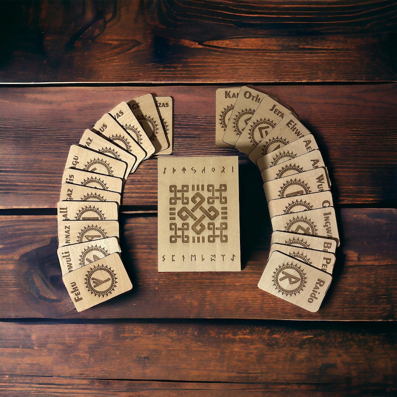 Handcrafted Elder Futhark Runes Set With Wooden Box - Pagan Viking ...