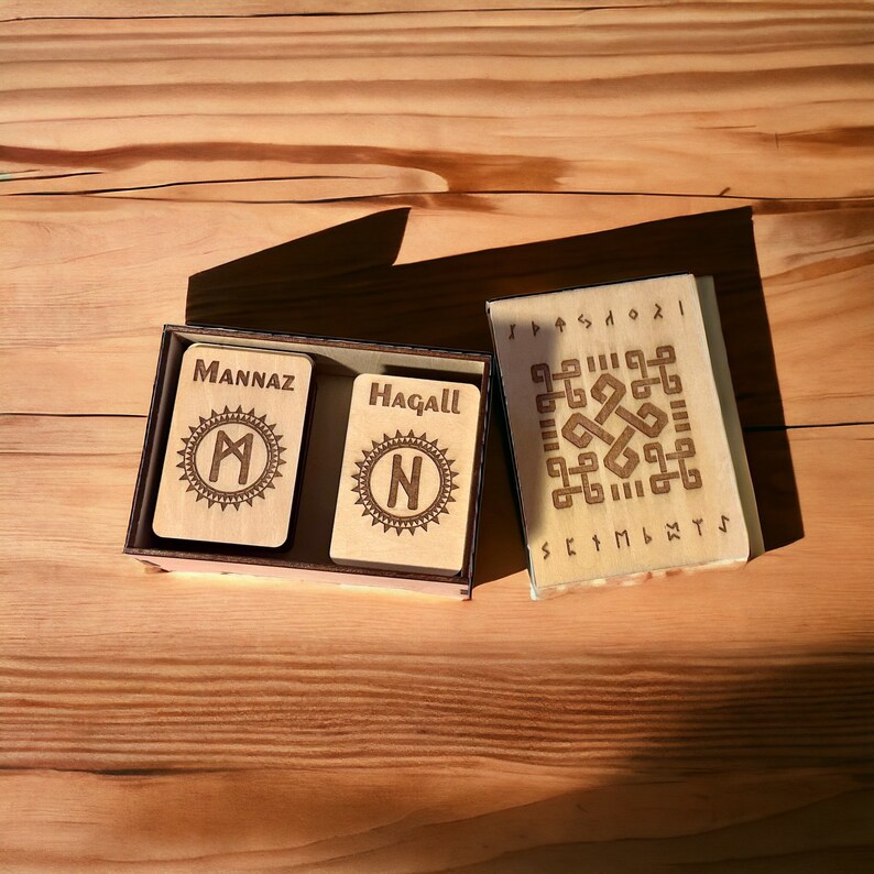 Handcrafted Elder Futhark Runes Set With Wooden Box - Pagan Viking ...