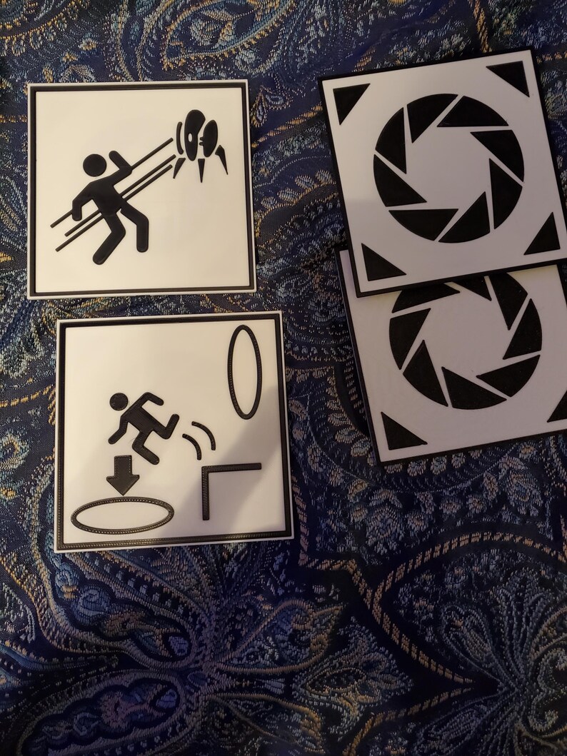 Portal Achievement Icons Coaster Set (series 6) : 3D Printed Gaming ...