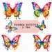 Watercolor Rainbow Butterfly Clipart: Colorful PNG Bundle (23 Files) - Etsy