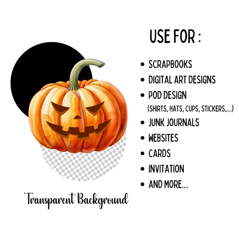 Halloween Pumpkin Watercolor Clipart, Halloween Clipart, Jack O Lantern ...
