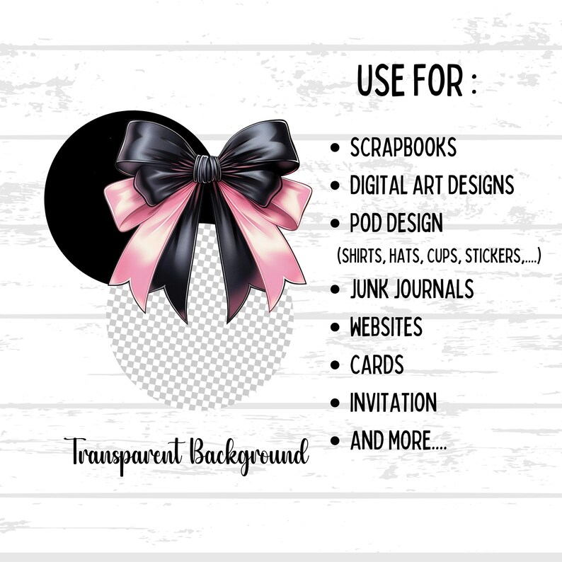 Watercolour Pink and Black Bow Clipart, Coquette Black Pink Bows ...