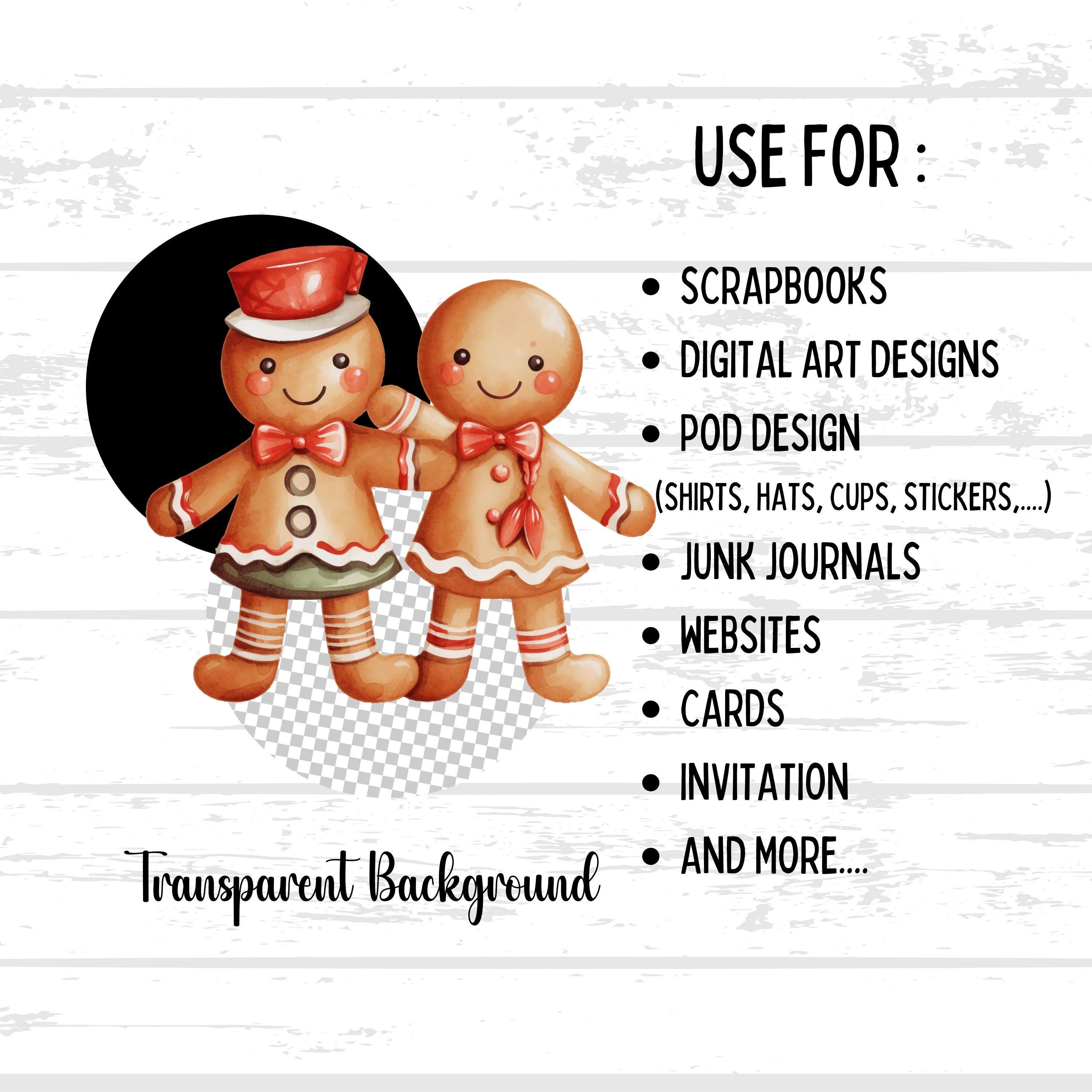 Watercolor Gingerbread Clipart: Christmas PNG Images (digital Download ...