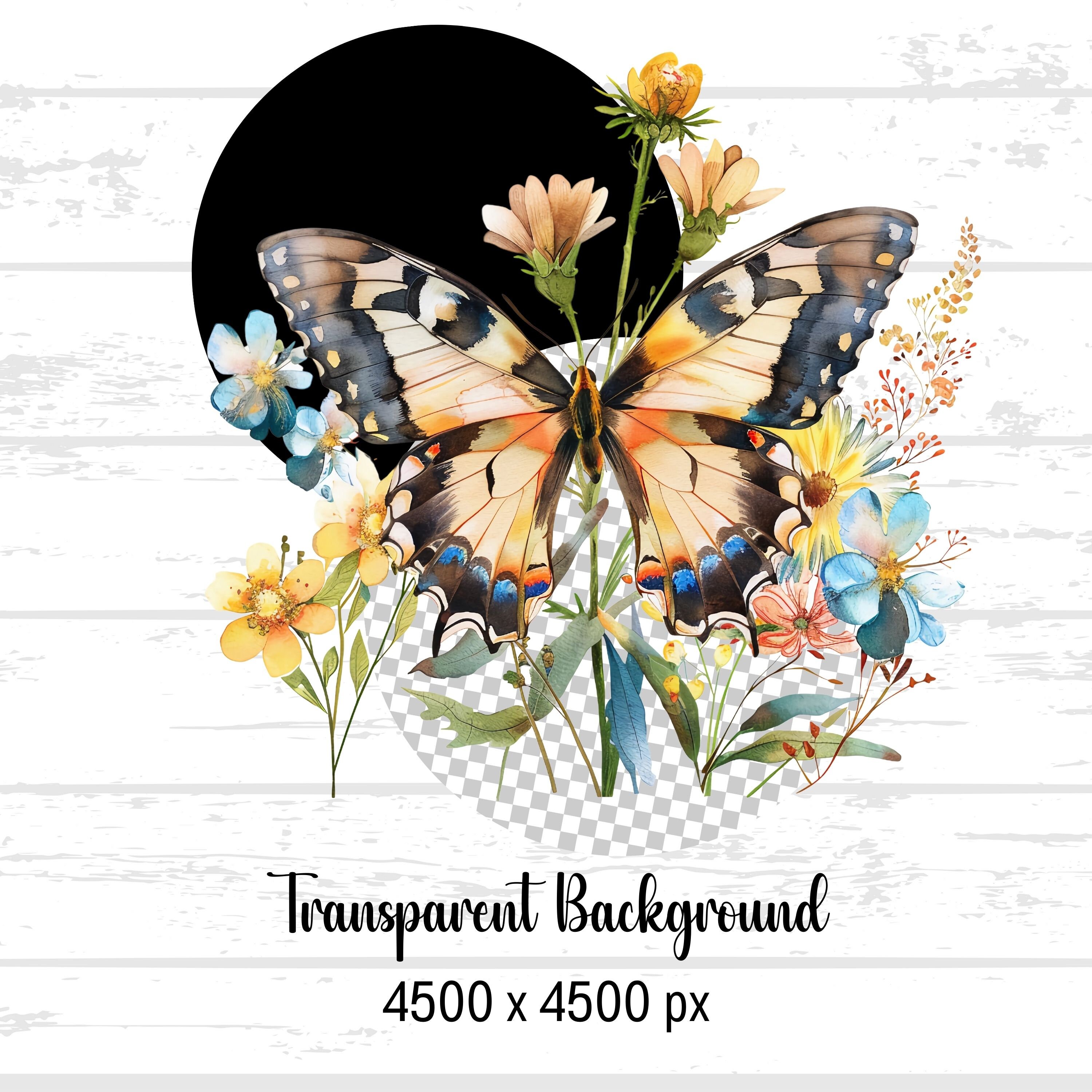 Watercolor Butterflies Clipart, Flowers Butterfly PNG Clipart, Colorful ...