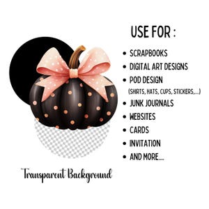 Pumpkin Bow Clipart: Autumn Halloween PNG Collection (digital Download ...