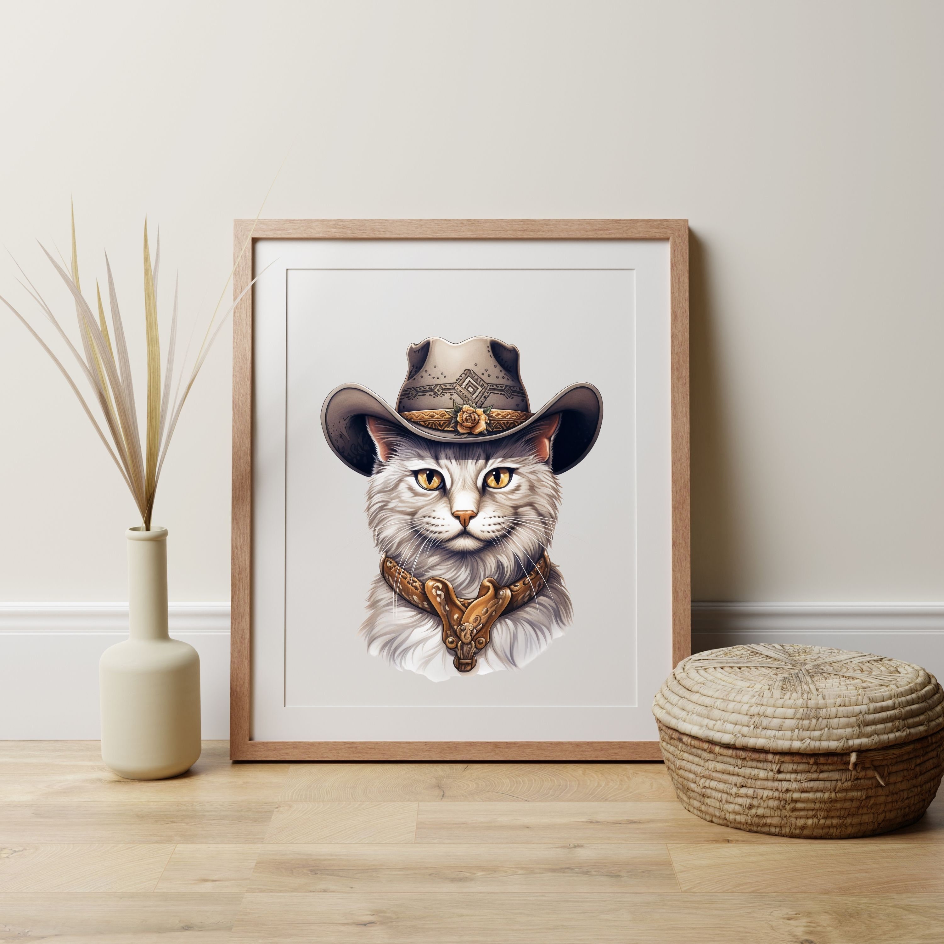 Vintage Cowboy Cat Clipart: Western Feline PNG (46 Files) - Etsy