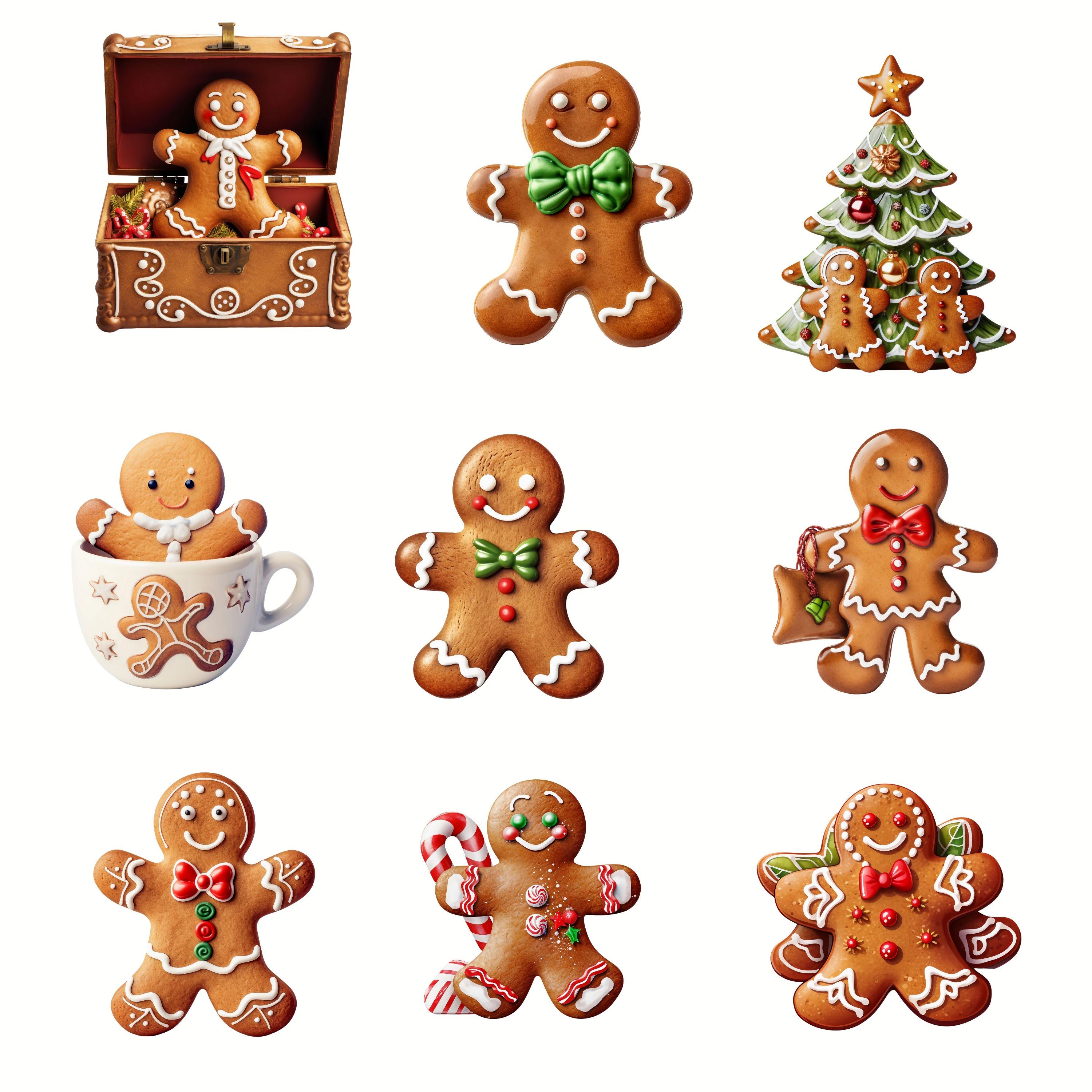 Watercolor Gingerbread Clipart: Christmas PNG Images (digital Download ...