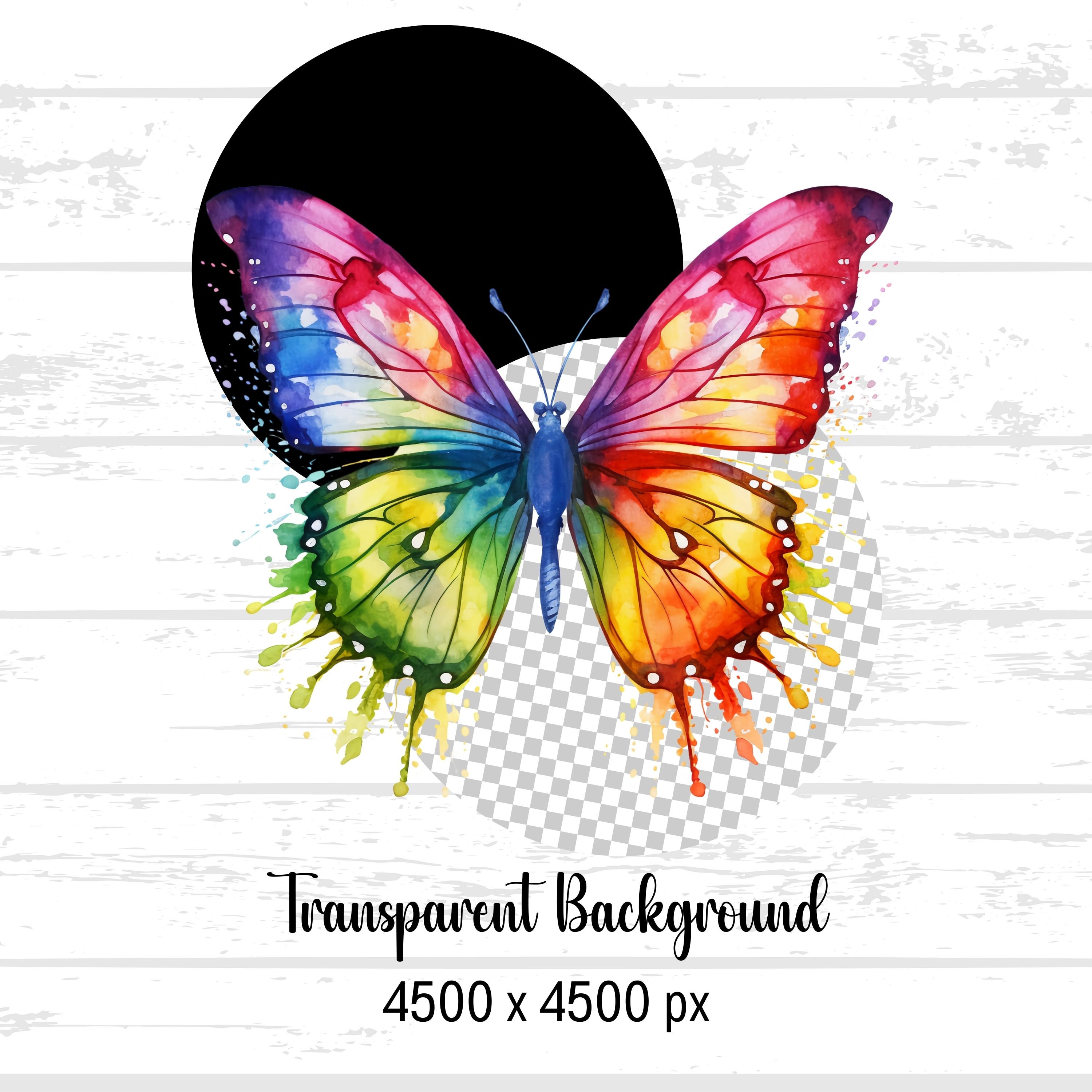 Watercolor Rainbow Butterfly Clipart: Colorful PNG Bundle (23 Files) - Etsy