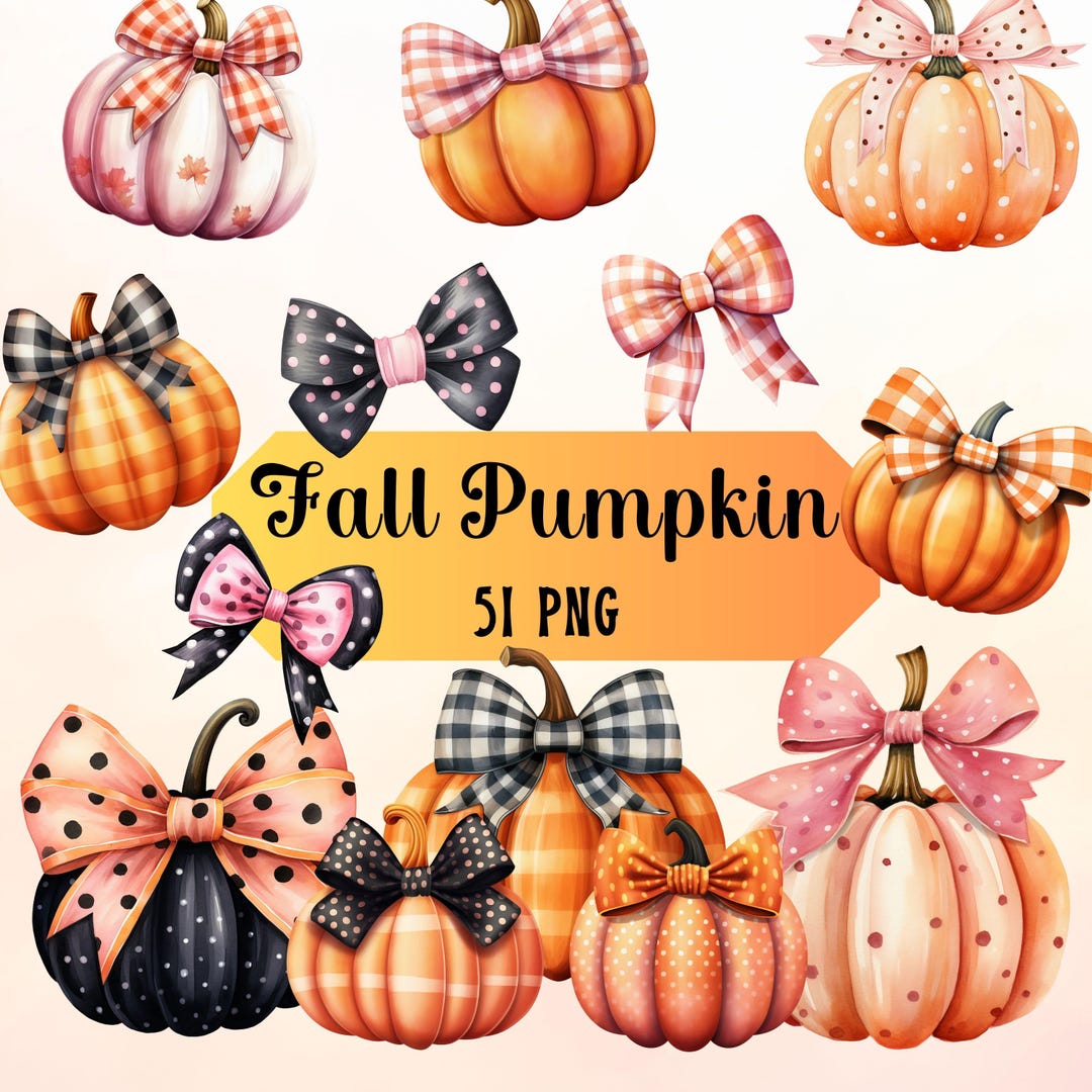 Autumn Fall Pumpkin Clipart ,halloween Pumpkins Collection Clipart ...