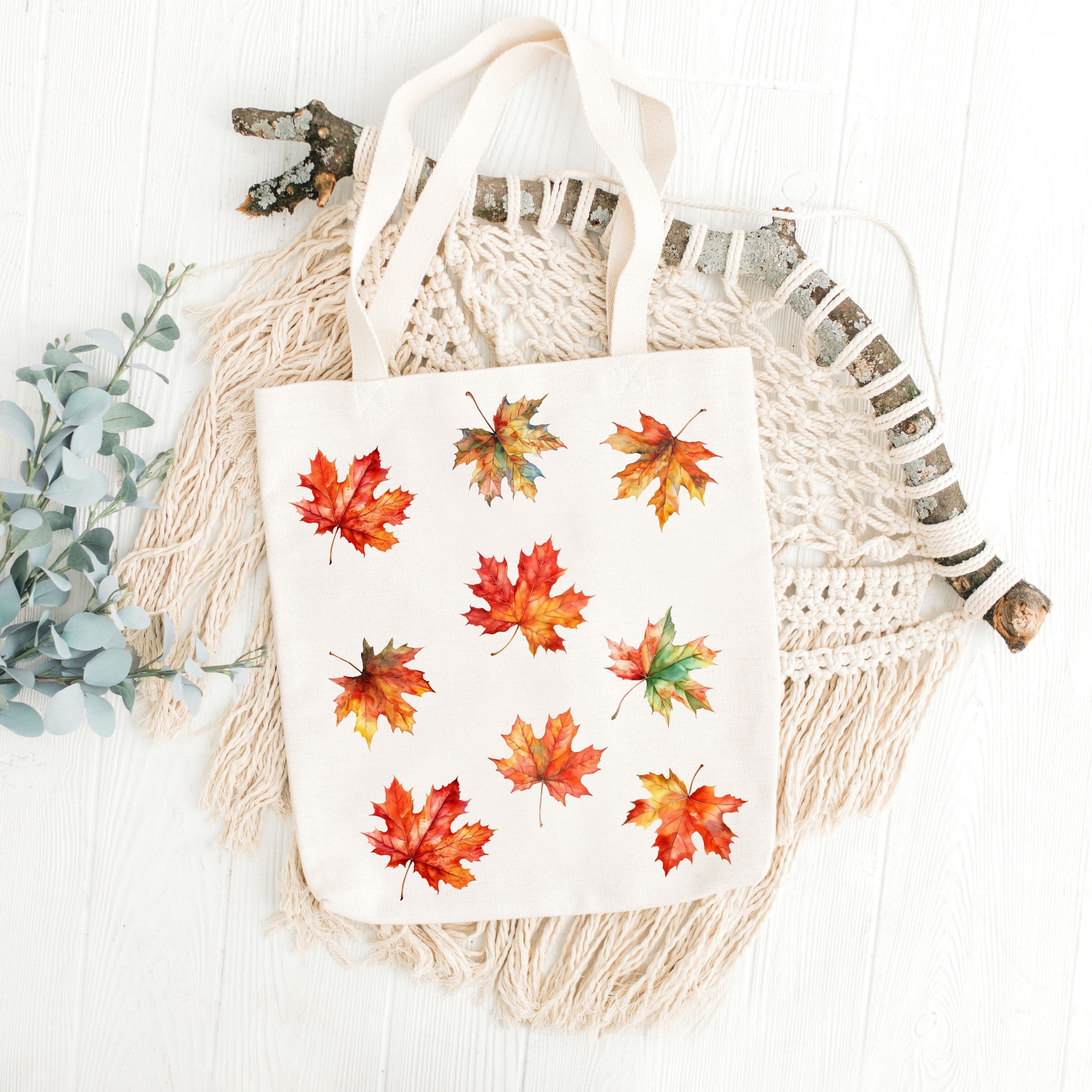 Watercolor Maple Leaves Clipart: Autumn PNG Bundle (digital Download ...