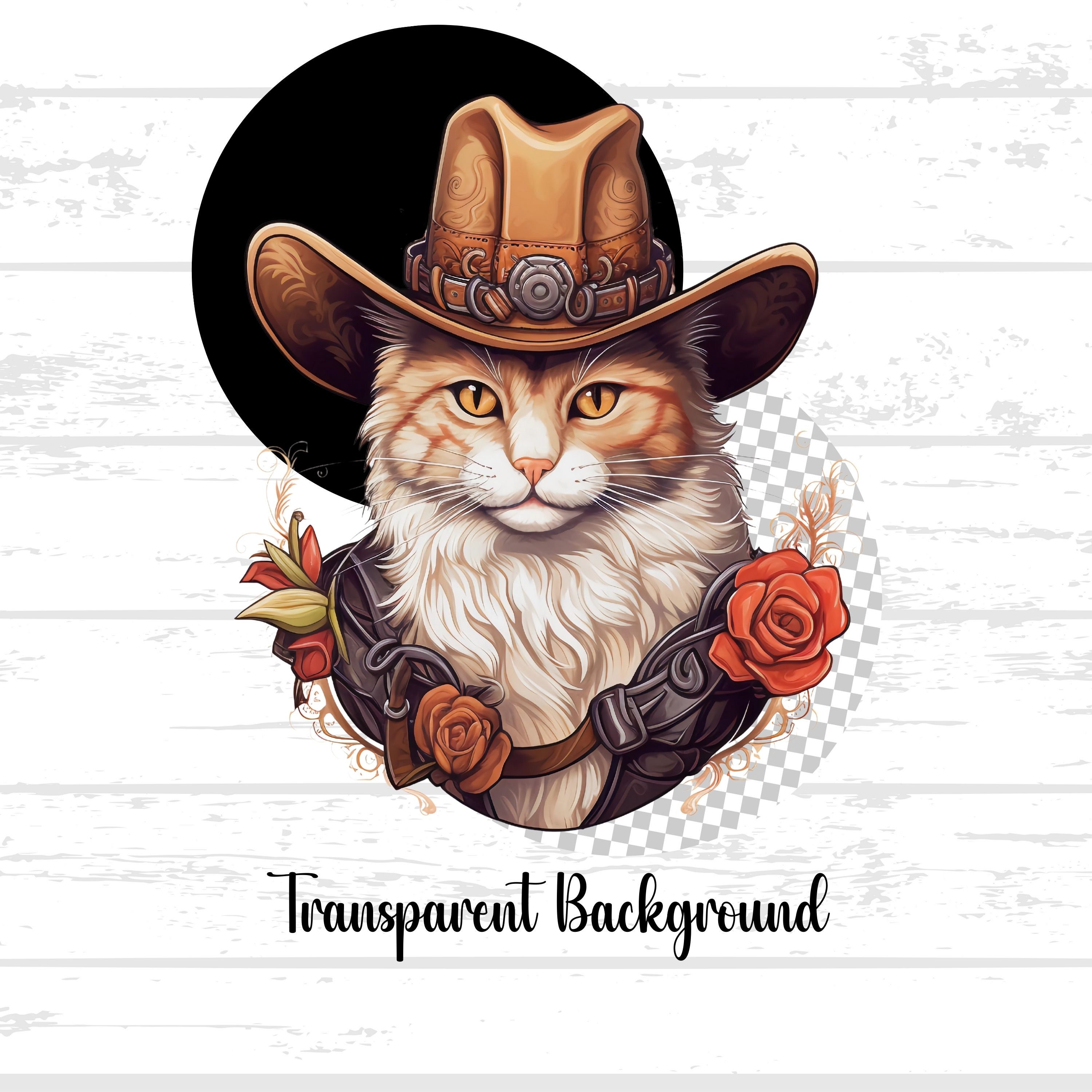 Vintage Cowboy Cat Clipart: Western Feline PNG (46 Files) - Etsy