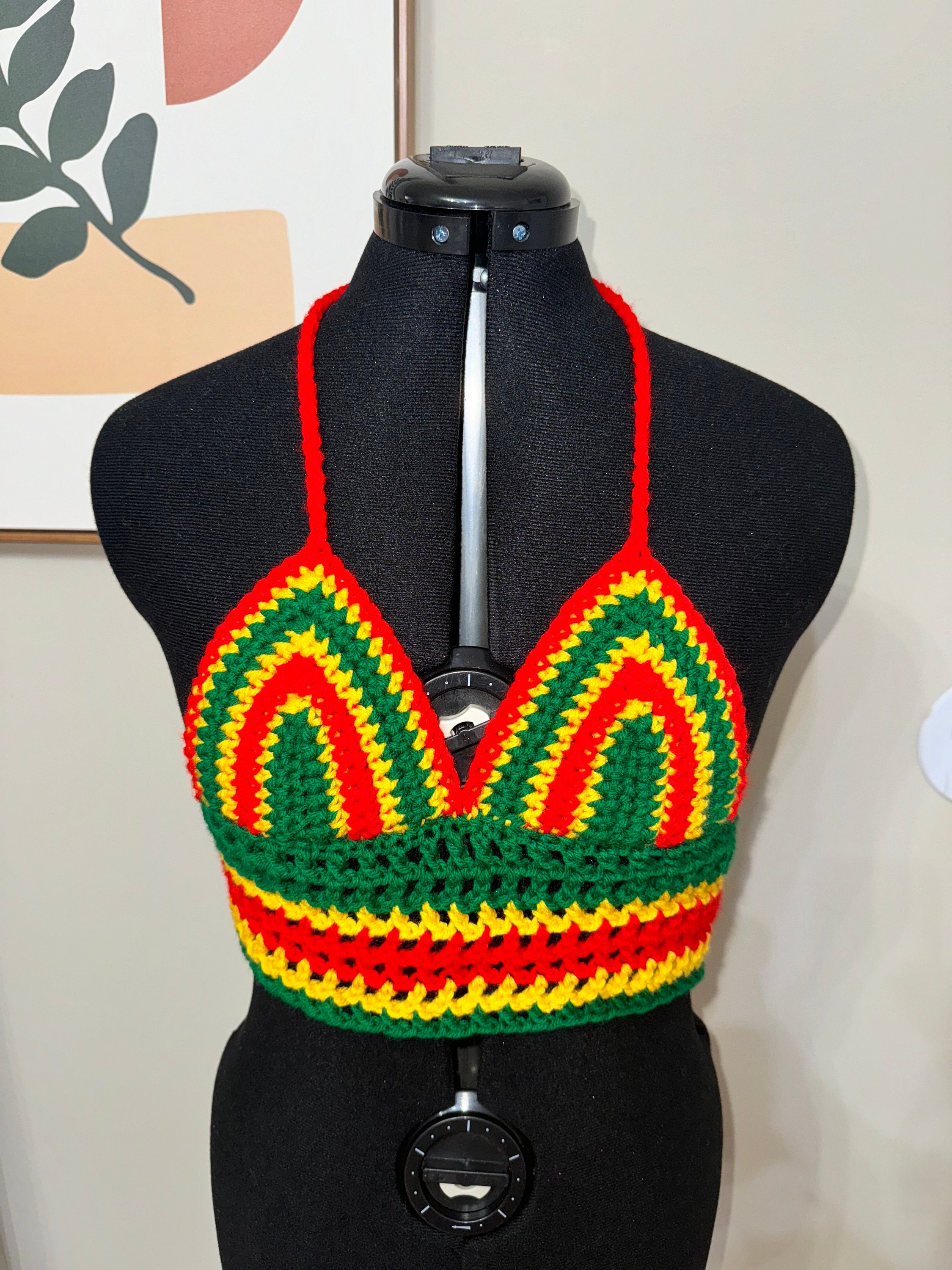 Jamaica Rasta Crochet Crop Top - Etsy