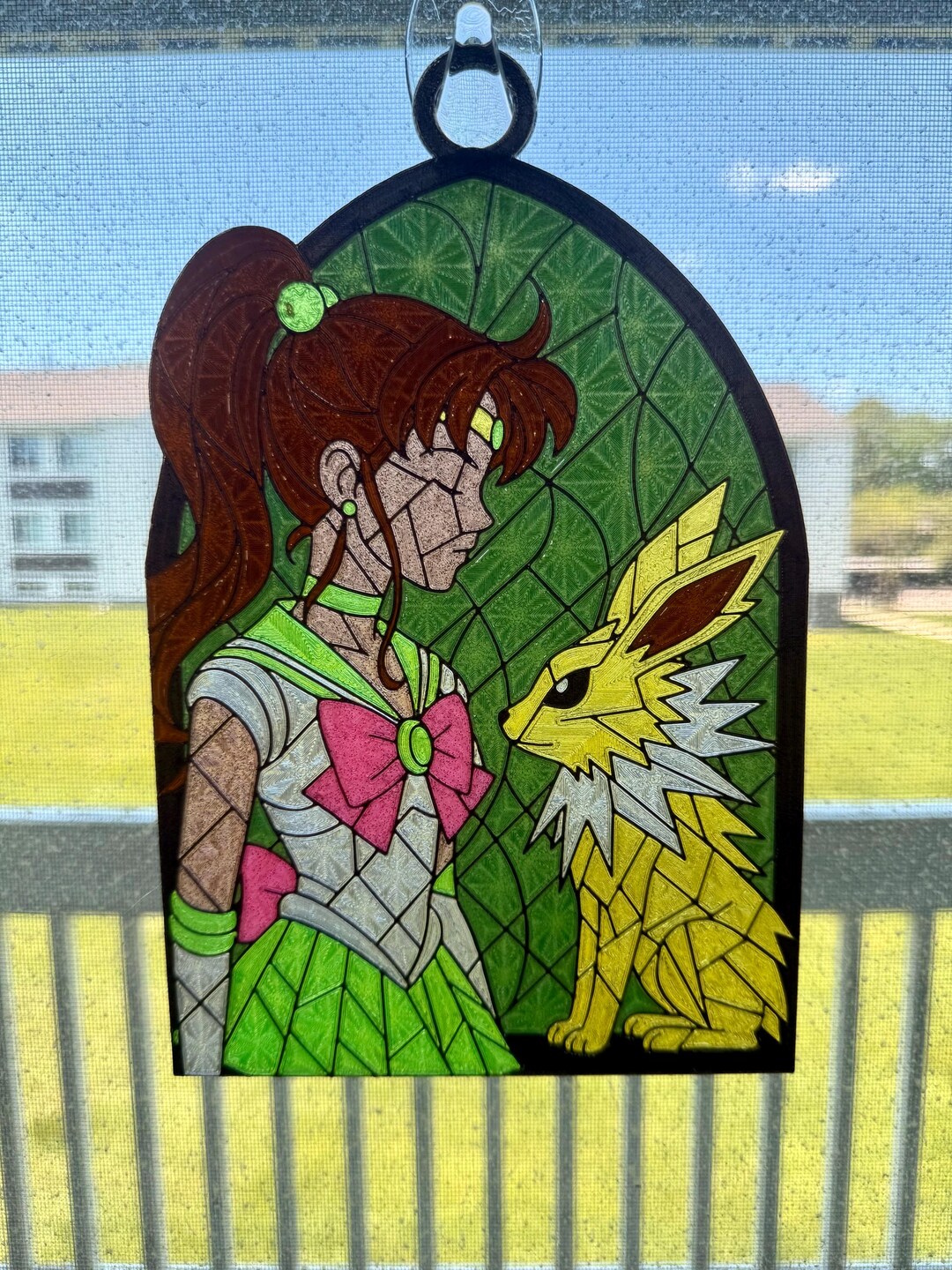 Sailor Jupiter and Jolteon Pokemon Stained Glass-style 3D Printed ...