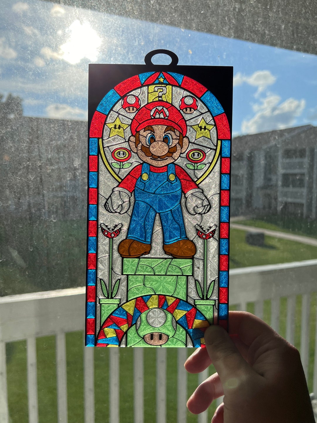 3D Printed Super Mario Stained Glass Suncatcher, Window Hanger Unique ...