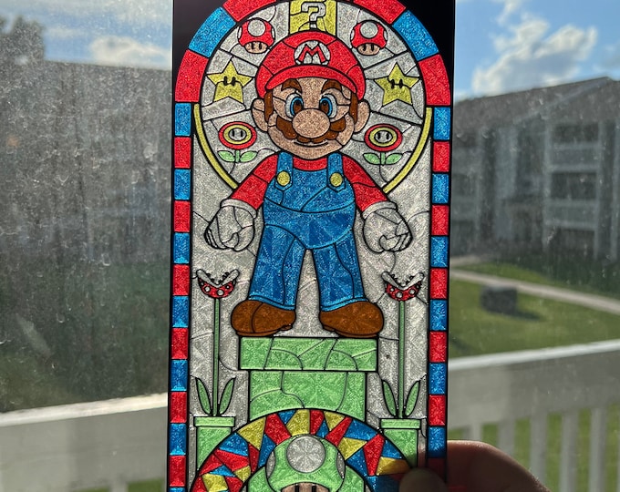 3D Printed Super Mario Stained Glass Suncatcher, Window Hanger - Unique ...