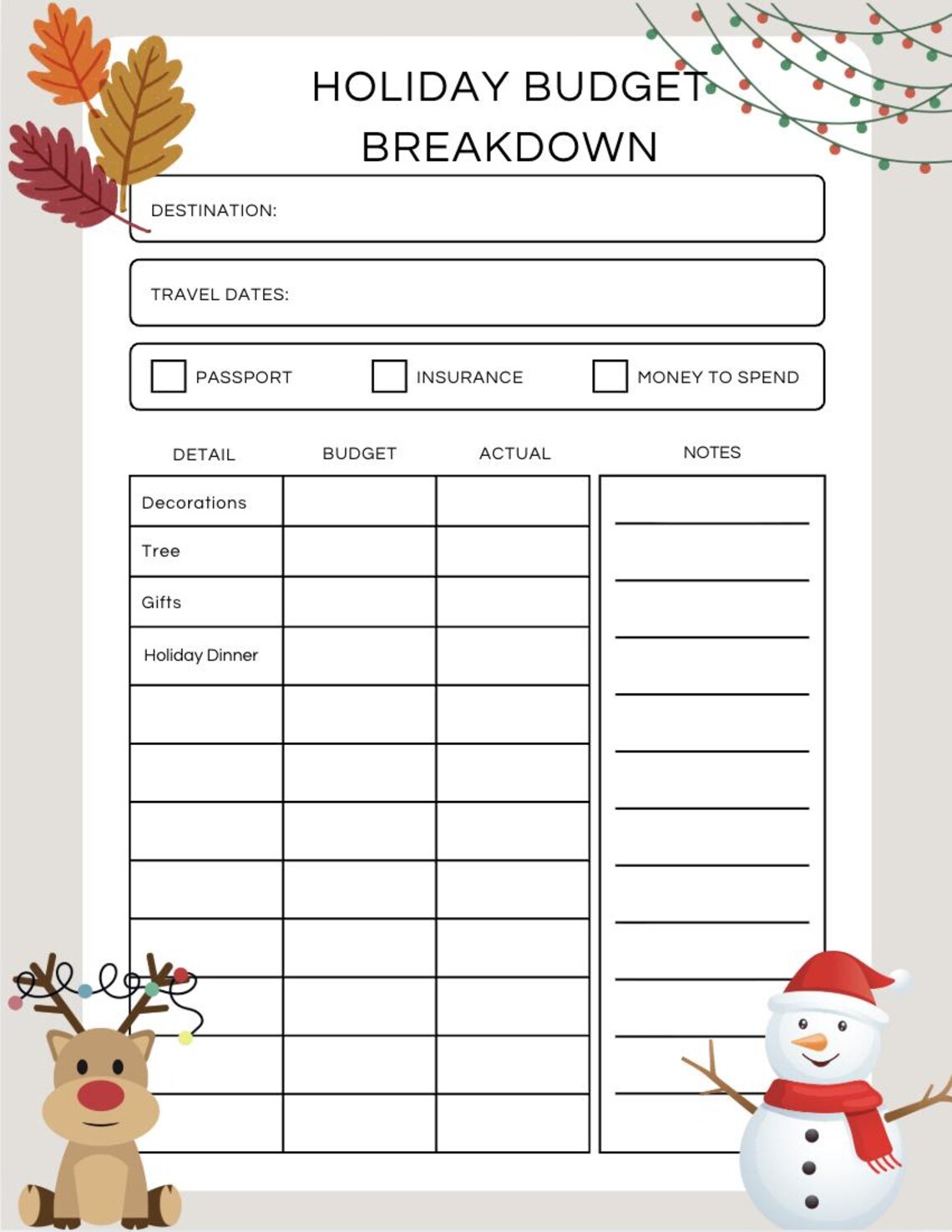 Holiday Budget Planner Bundle: Christmas Spending Tracker (canva ...