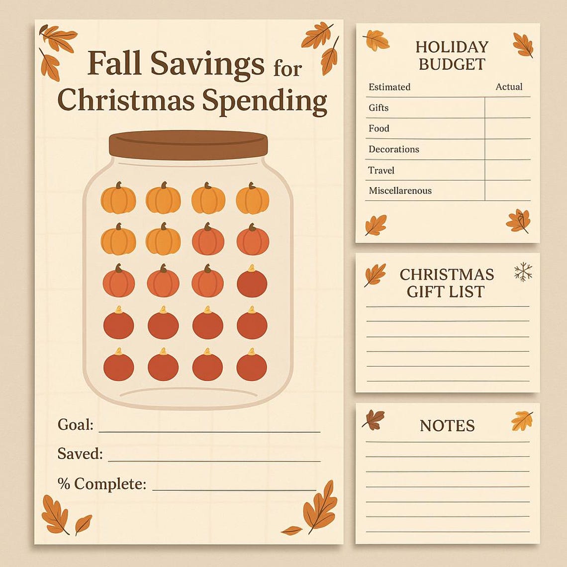 Holiday Budget Planner Bundle: Christmas Spending Tracker (canva ...