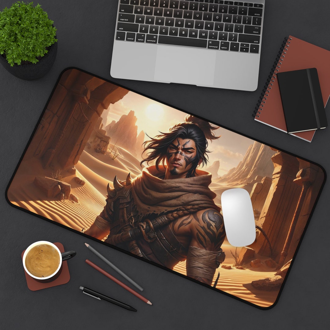 Yone Unforgotten Desk Mat, Lol Fan Art Shurima Desert, Fantasy ...