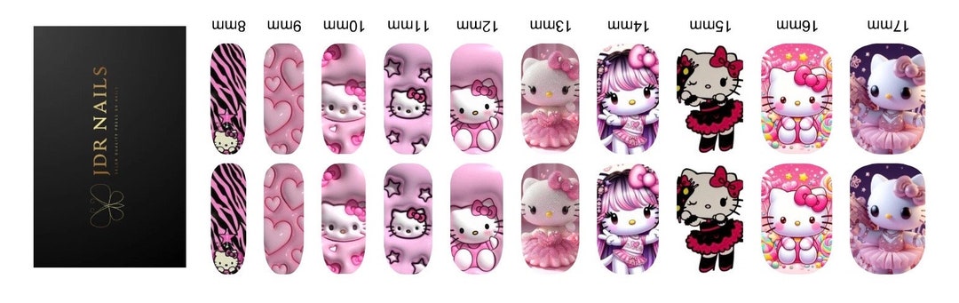 Hello Kitty Nail Decals. - Etsy