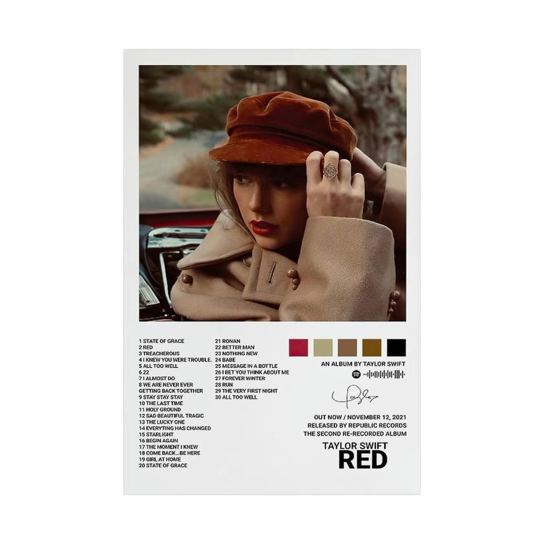 Taylor Swift Red Poster - Etsy