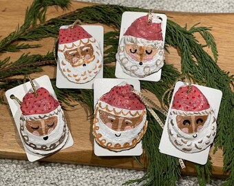 Oyster Shell Ornament Santa Claus Hand Painted Detailed Portraits of ...