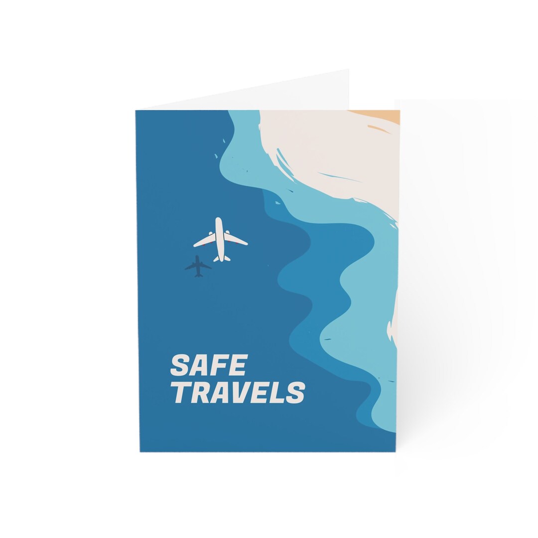 Safe Travels Greeting Card Illustration Blank Inside Unique Gift for ...