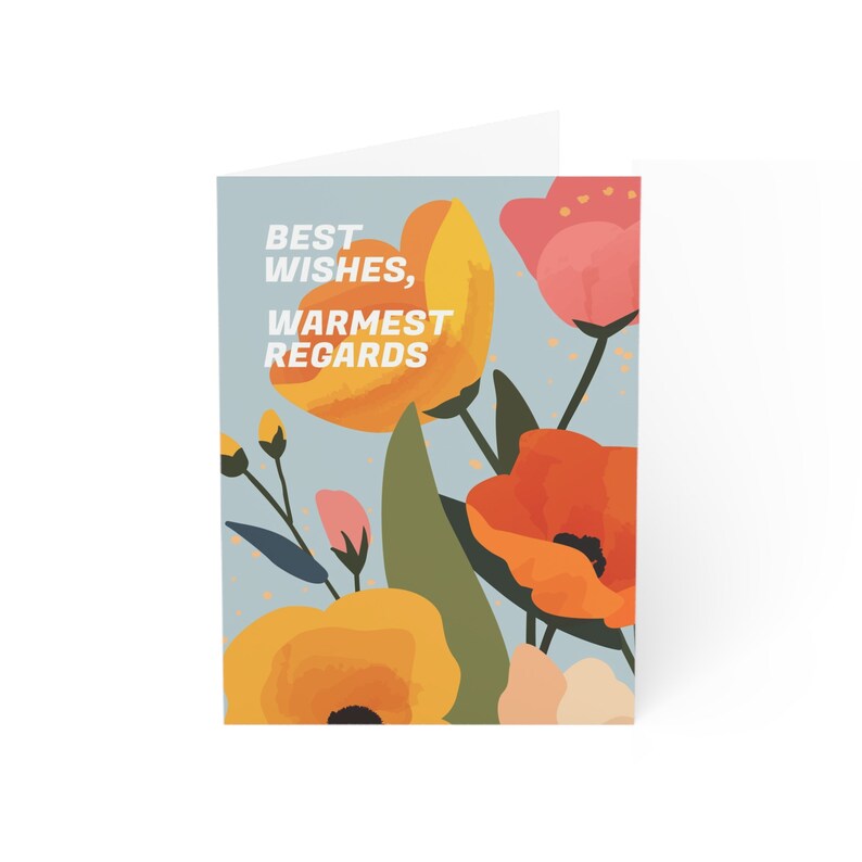Best Wishes, Warmest Regards Greeting Card - Etsy