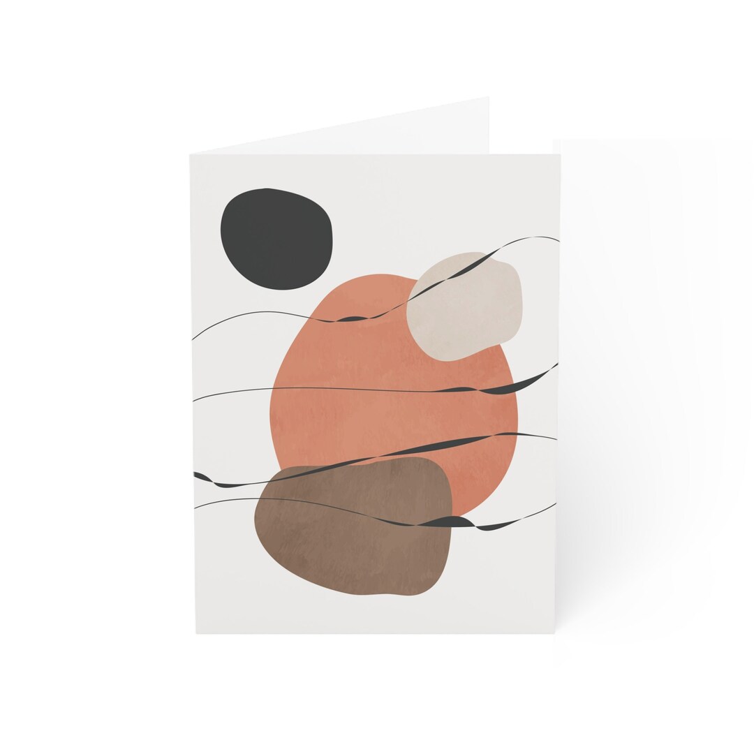 Calm Greeting Card Abstract Art Blank Inside Unique Gift for Him or Her ...