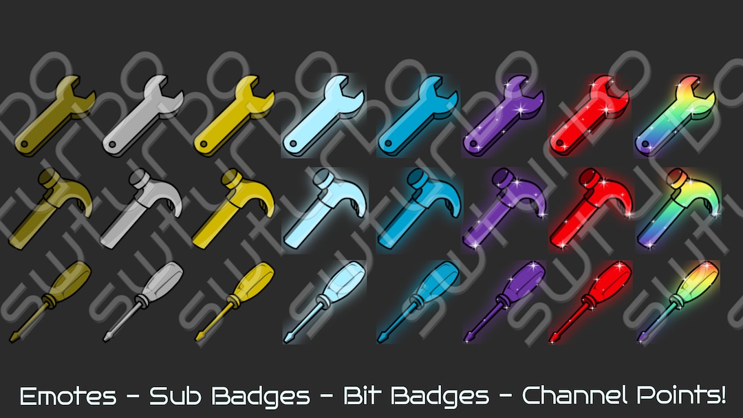 Tools Sub Badges / Bits Badges / Channel Points / Emotes - Multipack ...