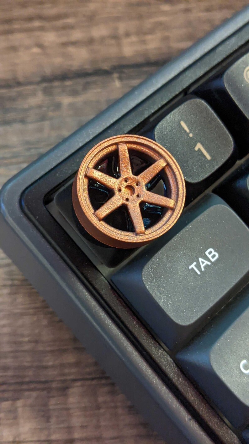 6 Spoke JDM Wheel Artisan Keycaps, Resin Printed and Hand Painted, Fits ...