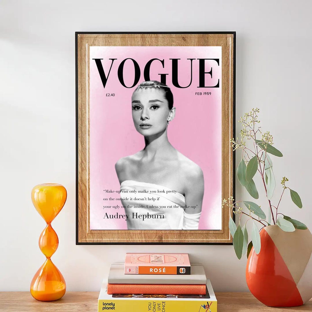 A4 Size Poster Vogue Magazin Audrey Hepburn Poster Fashion Magazine ...