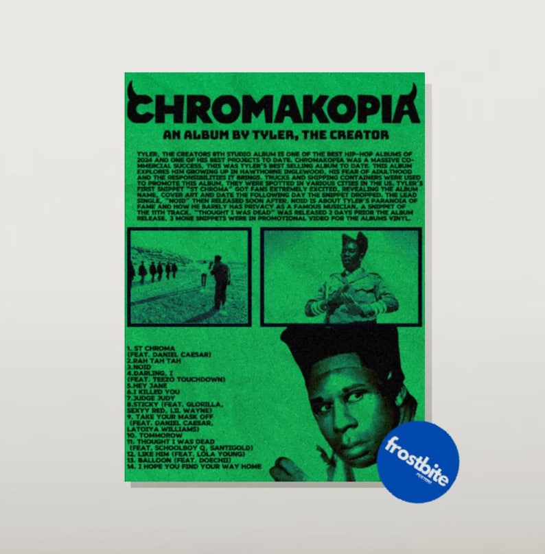 CHROMAKOPIA Poster Tyler the Creator and Call Me If You Get Lost Poster ...