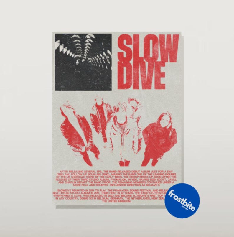 Slowdive Digital Poster | Dream Pop Band Wall Art | Shoegaze Music ...