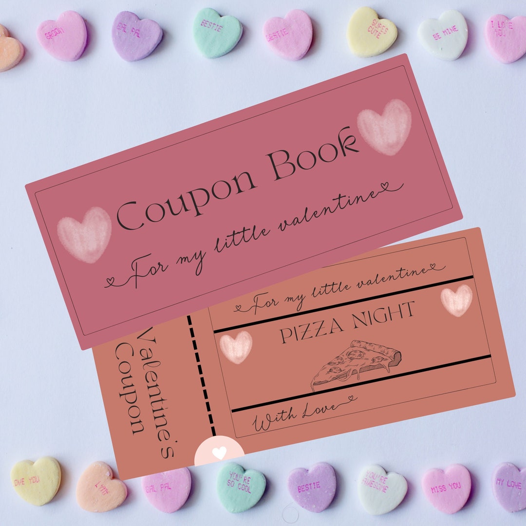 Valentines Day Coupon Book for Kids, Digital Valentines Gift, Printable ...