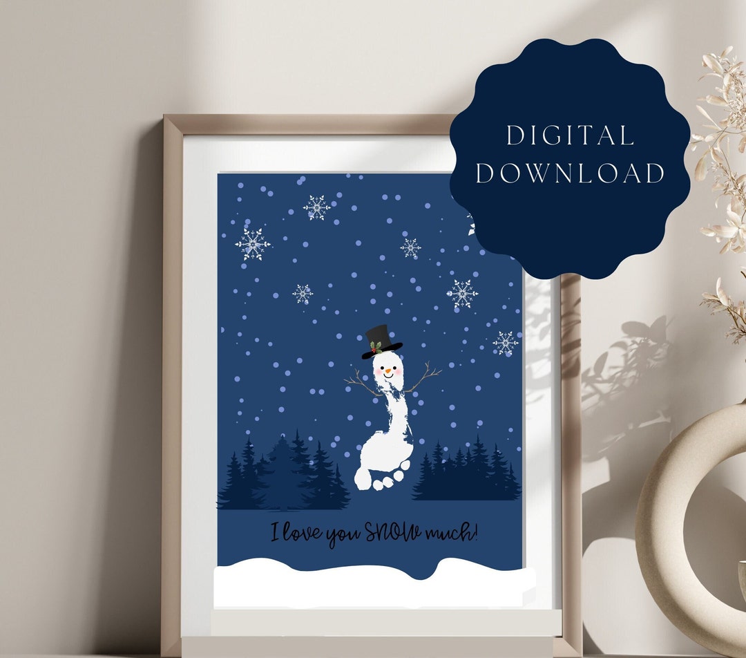 I Love You SNOW Much Holiday Footprint Craft Christmas - Etsy